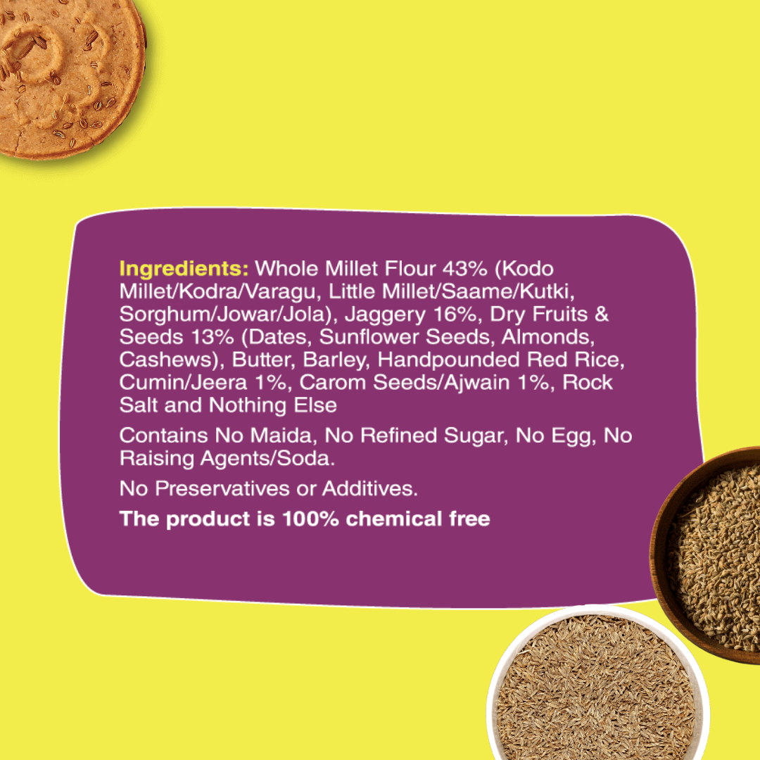 Buy Ajwain & Jeera Jaggery Biscuits | No Maida Biscuits | Eggless ...