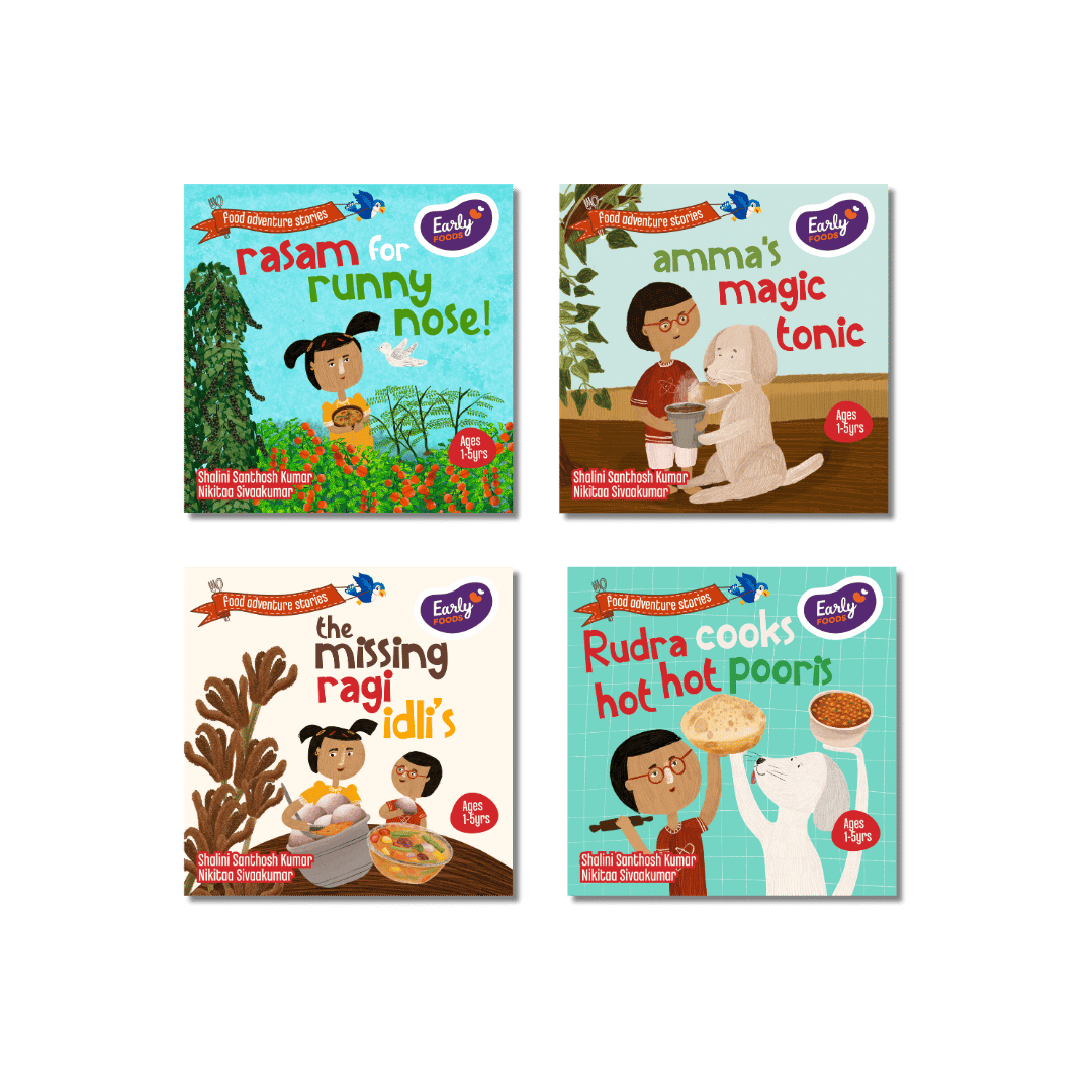 Pack of 4 - Food Adventure Children Story Books – Early Foods India